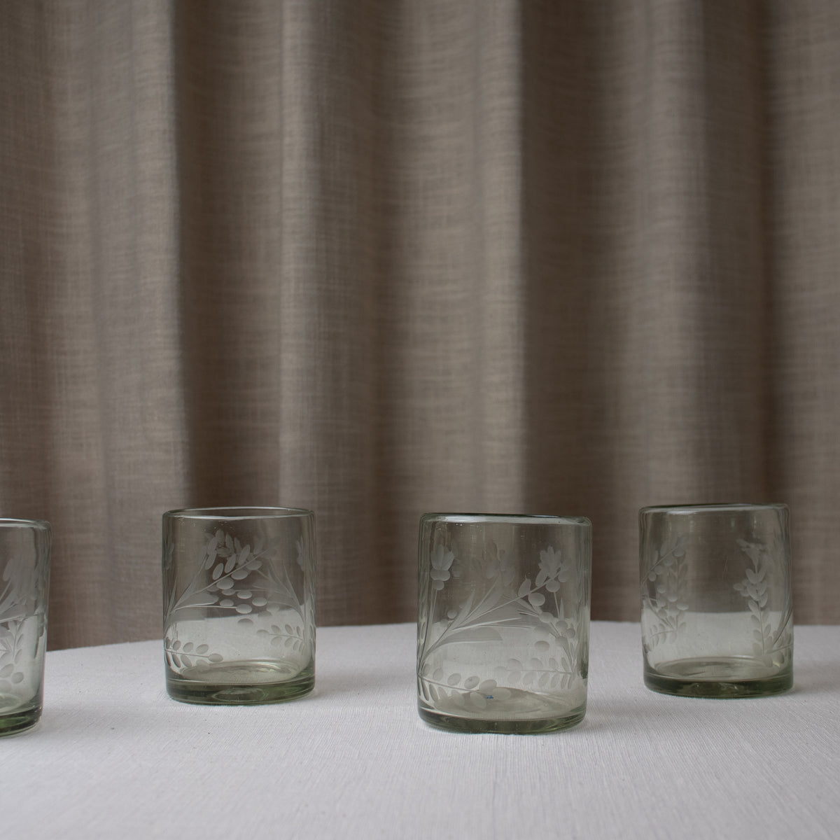 Hand-Etched Blown Floral Glassware – Ventana Home